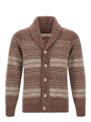 Brunello Cucinelli Nordic Jacquard' Cardigan - Brown