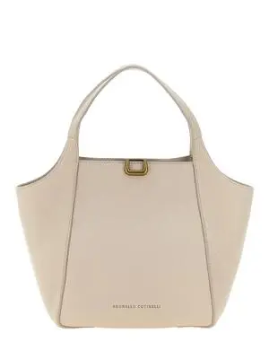 Brunello Cucinelli 'sartorial Bucket' Small Handbag Beige