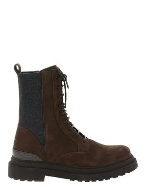 Brunello Cucinelli Precious Detail' Ankle Boots - Brown