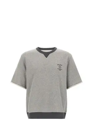 Brunello Cucinelli Solomei Athletic Club' Embroidered Sweatshirt - Gray