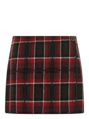 Guest In Residence Tartan Skirt Red