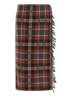 Guest In Residence Tartan Wrap' Skirt - Brown