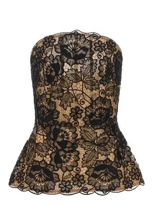 Elie Saab Guipure Lace Corset - Black