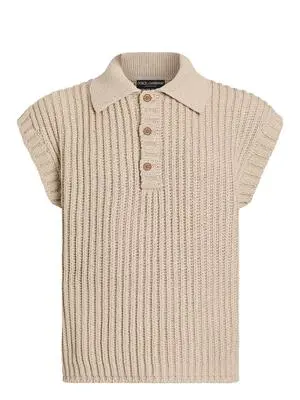 Dolce & Gabbana English Rib Knit Polo Shirt - Multicolor