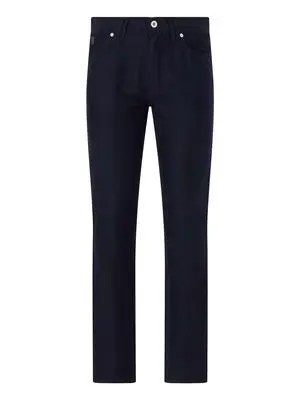 Brioni Straight-leg Cotton-moleskin Trousers - Navy