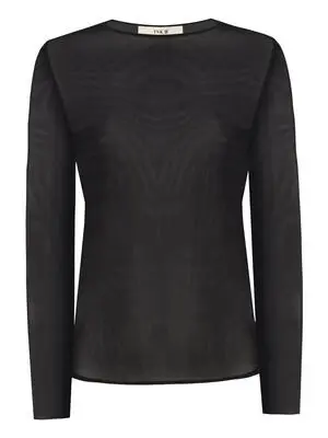 IN.K II Black Transparent Long-sleeve Top
