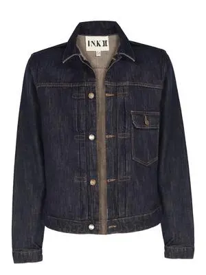 IN.K II Denim Pleated Trucker Jacket - Blue