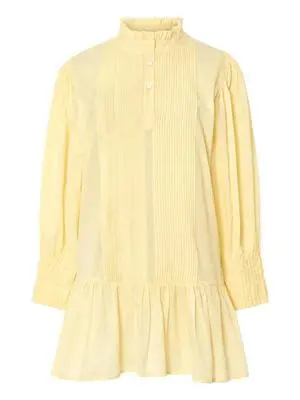PAR Y ESCALA Sequin Ruffle Mini Dress - Yellow