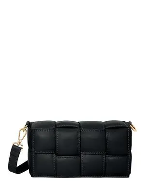 BETSY & FLOSS Serena Woven Crossbody Handbag In Black