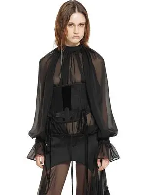 ANN DEMEULEMEESTER Celin Balloon Top - Black