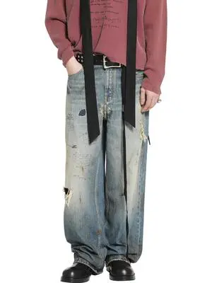 ANN DEMEULEMEESTER Evan 5 Pocket Jeans In Vintage Rusty Denim - Blue