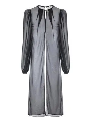Elisabetta Franchi Semi-sheer Georgette Blouse - Black