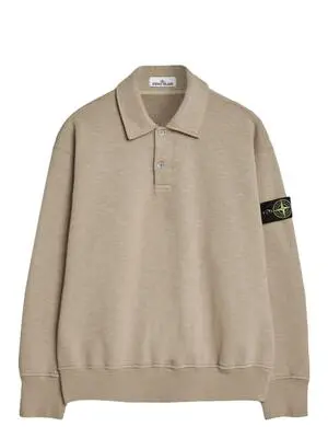 Stone Island Long-sleeve Polo-collar Sweatshirt - Brown