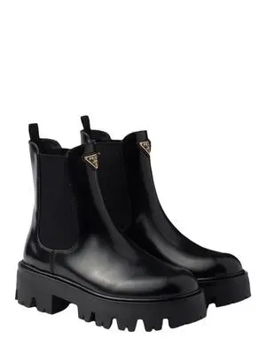 Prada Round-toe Short Boots - Black