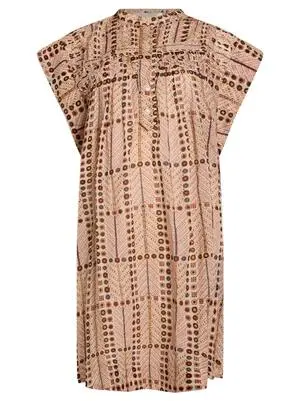 Isabel Marant Étoile Colorful Short-sleeved Shirt Dress - Beige
