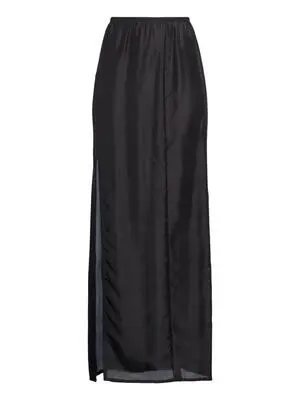 MAISON MARGIELA Solid Satin Midi Skirt Black