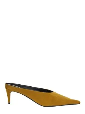 Magda Butrym Mules A Punta In Suede - Verde