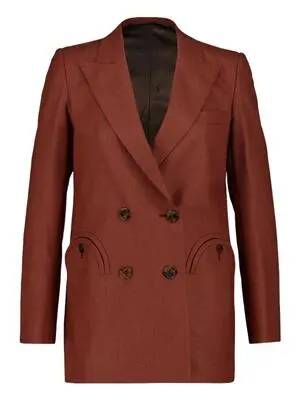 BLAZÉ MILANO Blazé Milano Patea Everyday Double-Breasted Tailored Jacket Rust-red