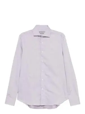 Canali Spread-collar Button-up Shirt - Purple