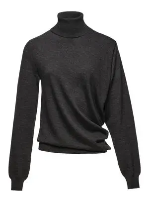 Magda Butrym Draped Turtleneck Jumper - Grey