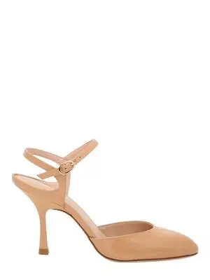 STUART WEITZMAN Madison Strap Pump 85 - Adobe