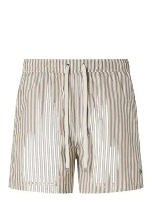 Zegna Striped Swim Shorts - Beige
