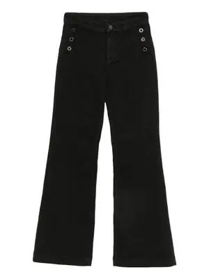 Liu Jo Button-embellished Flared Jeans - Black