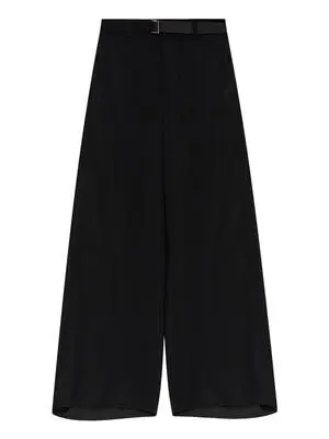 Sacai Belted Wide-leg Pants - Black