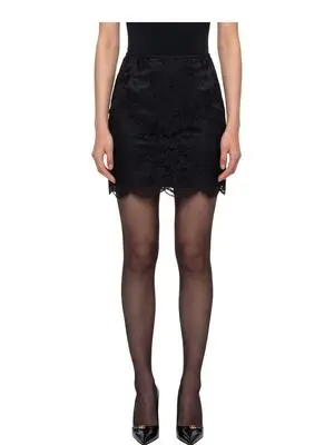 Dolce & Gabbana Mini Skirt In Lace - Black