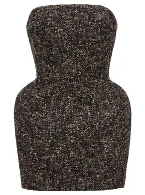 Magda Butrym Strapless Mini Dress - Brown