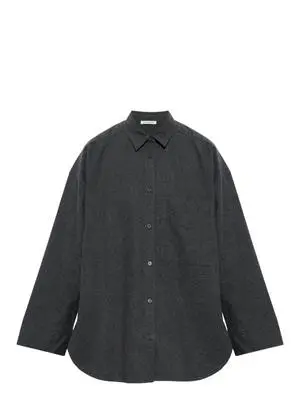 BY MALENE BIRGER Pointed Collar Long-sleeved Shirt - Grey