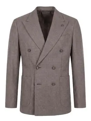 Peserico Double-breasted Twill Blazer - No