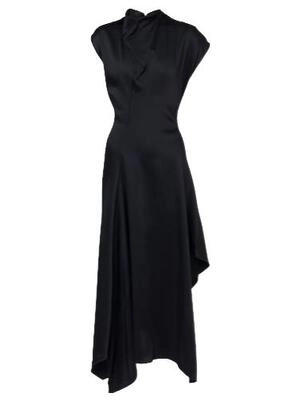 Victoria Beckham Draped Satin Midi Dress - No