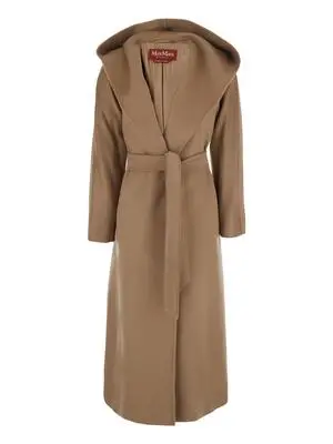 Max Mara Hooded Belted Coat - Camel
