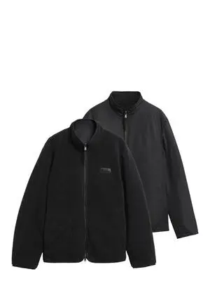 Barbour Reversible Stand Collar Fleece Jacket Deep Black