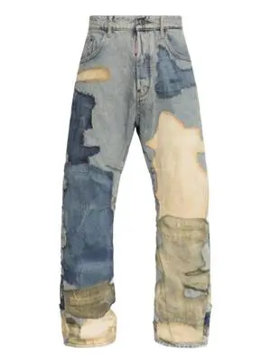 Dsquared2 Patchwork Design Jeans - Blue