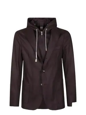 Eleventy Detachable Hood Single-breasted Blazer - I