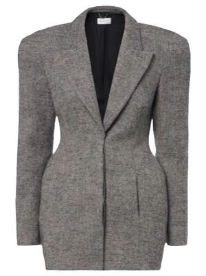 Magda Butrym Herringbone Wool-blend Blazer Dress - Gray