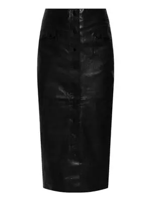 ALLSAINTS Button-up Midi Skirt Black