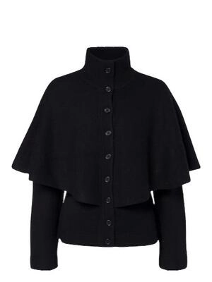 Vince Caped Wool-blend Cardigan - Black