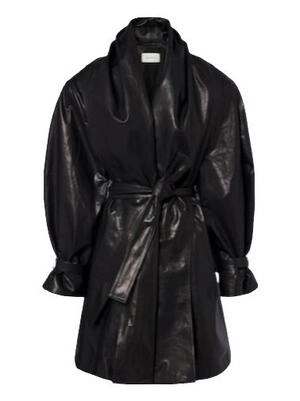 Magda Butrym Belted Draped Leather Jacket - No