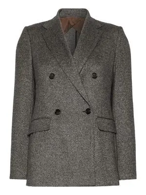 Max Mara Double-breasted Jacquard Jersey Blazer - No