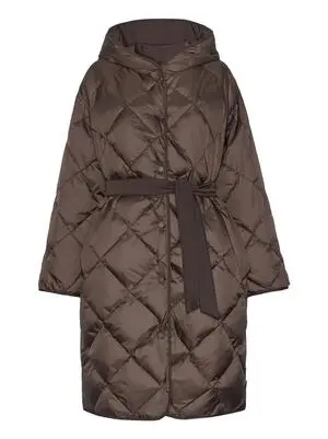 Max Mara Reversible Down Jacket In Technical Twill - Brown