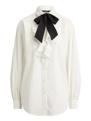 Ralph Lauren Saloma Ruffled Bow-detail Shirt - White