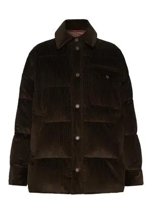 Max Mara Water-repellent Cotton Velvet Down Jacket - Brown