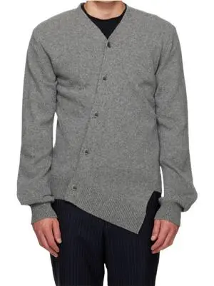 Comme Des Garçons Long-sleeve Knit Cardigan - Grey