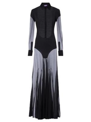 JEAN PAUL GAULTIER Knitted Silk-trimmed Shirt Dress - Black