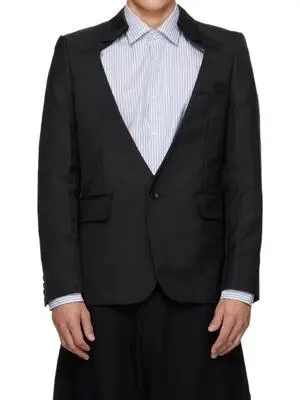 Comme Des Garçons Plain-weave Blazer - Black