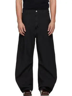 Comme Des Garçons Homme Curved Wide-leg Pants - Black