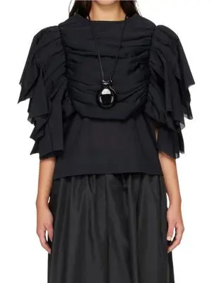 Comme Des Garçons Pleated Top - Black